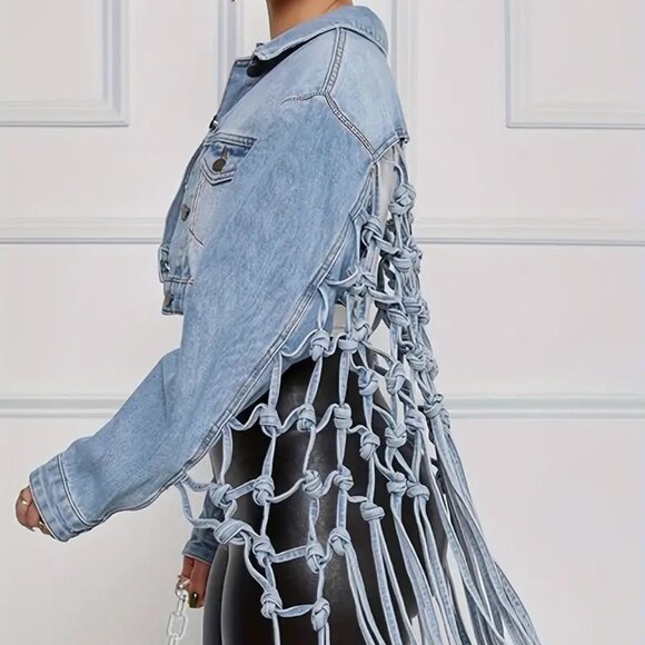 Jackets & Coats | Denim Tassel Jacket | Poshmark